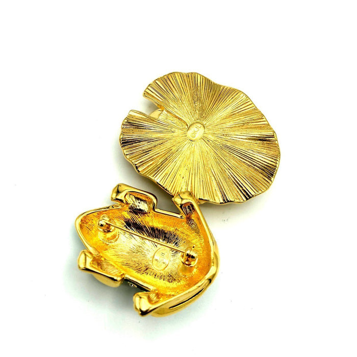 Kenneth Jay Lane Green Enamel Frog Brooch & Trinket Box - 24 Wishes ...