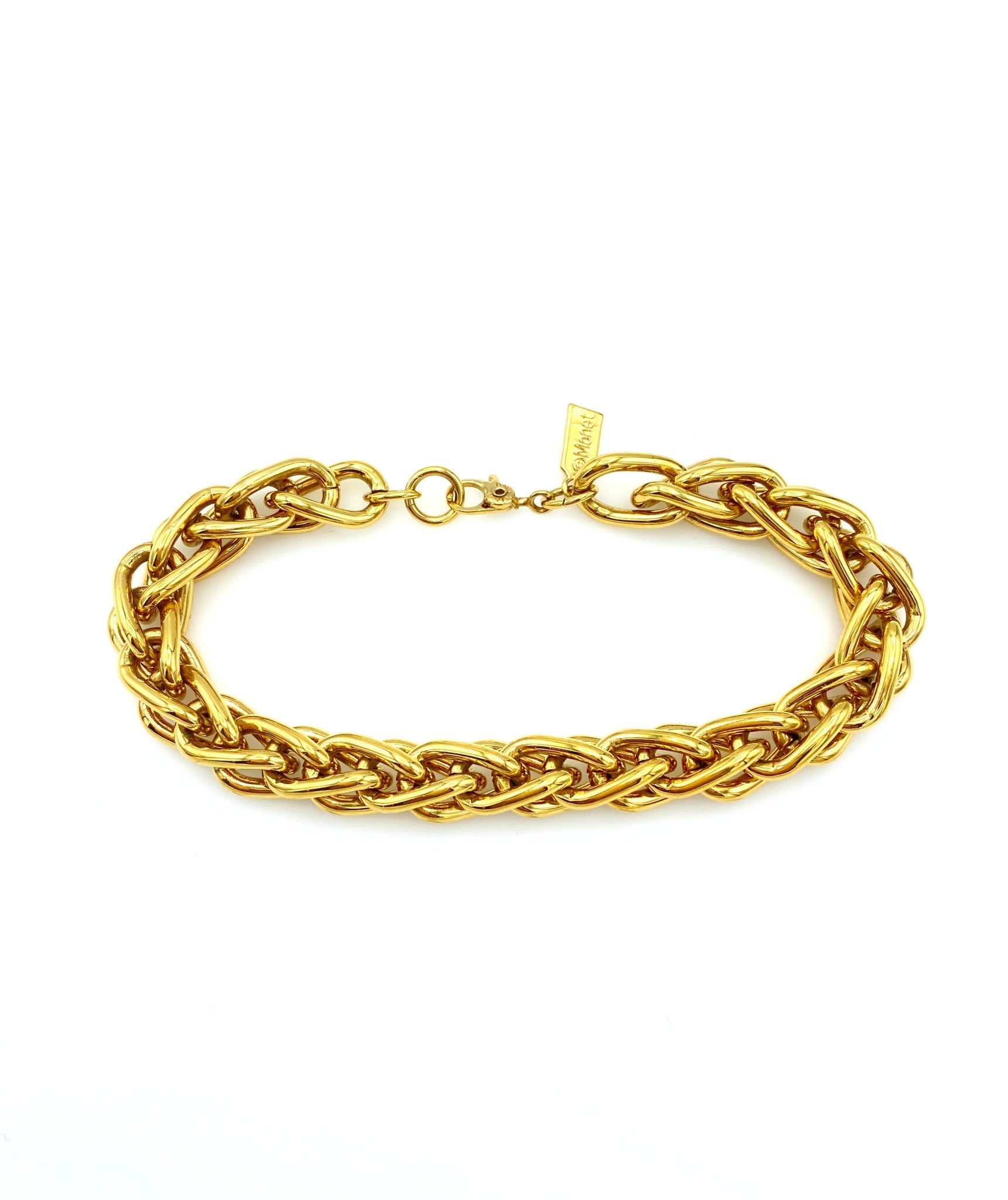 Monet Classic Gold Link Vintage Stacking Bracelet 24 Wishes Vintage Jewelry