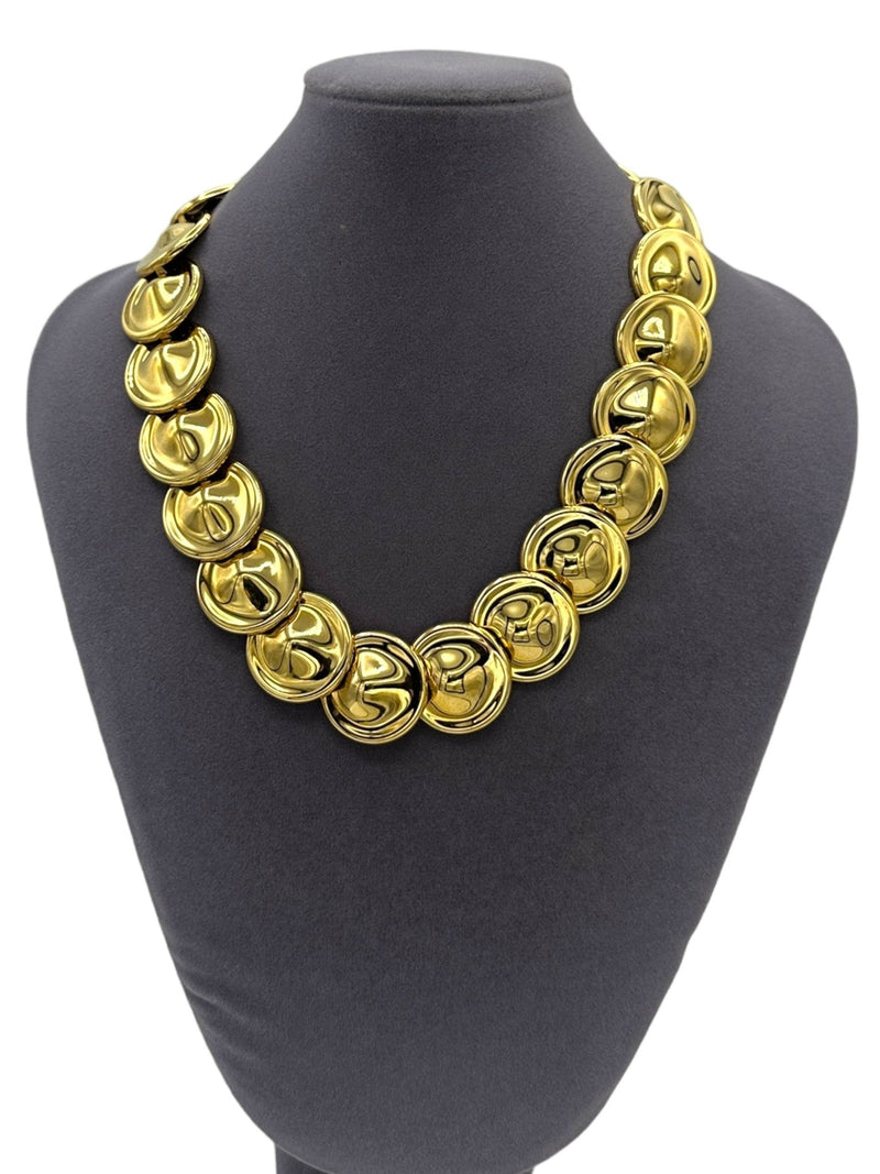 Monet Jewelry Gold Shiny Polished Disc Link Layering Everyday Necklace ...